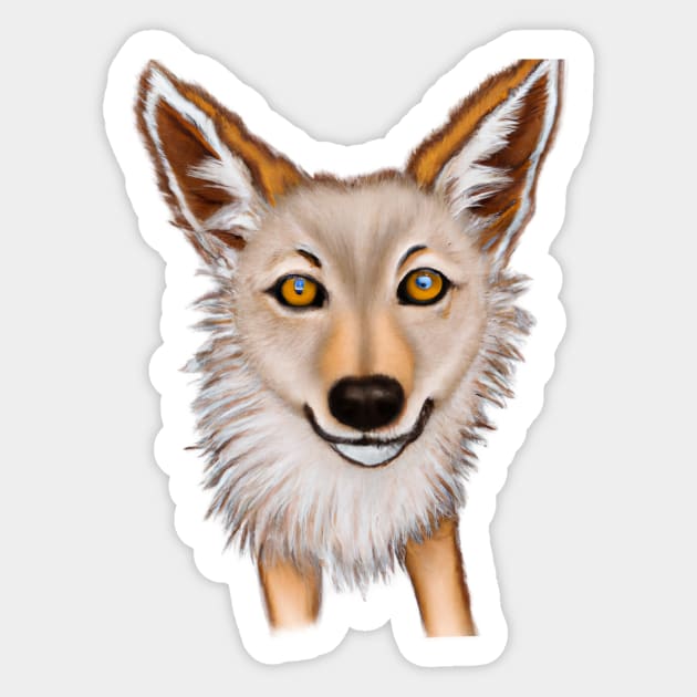 Cute Coyote Drawing Coyote Sticker Teepublic